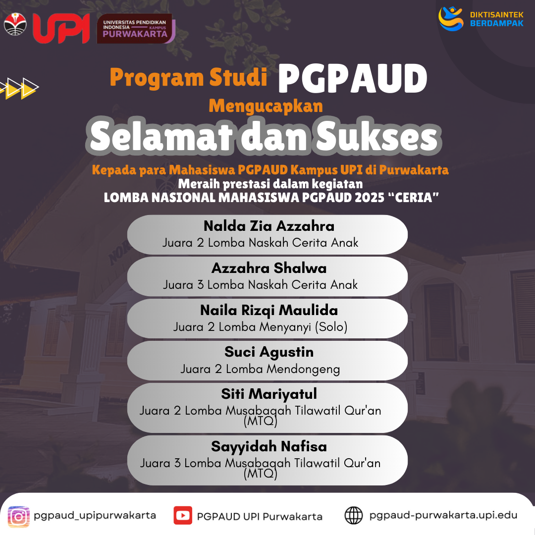 PGPAUD UPI Purwakarta Berprestasi! Mahasiswa Sabet Gelar Juara di Lomba ...
